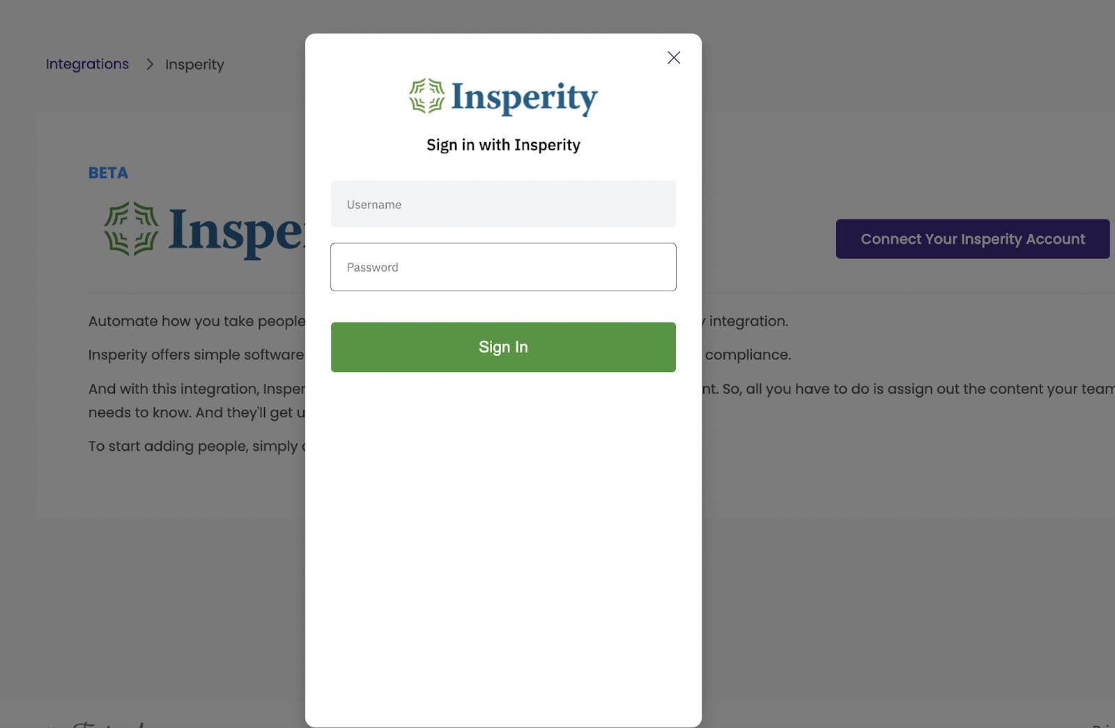 Trainual + Insperity Integration